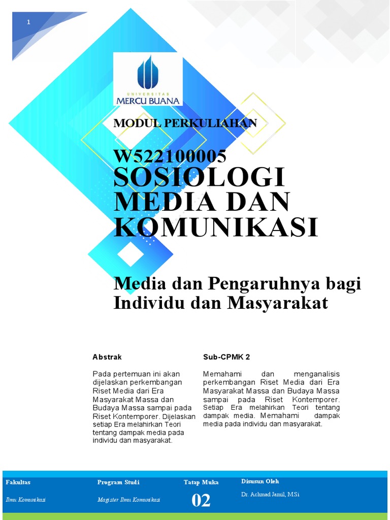 Modul Sosiologi Media Dan Komunikasi (TM2) | PDF | Sejarah