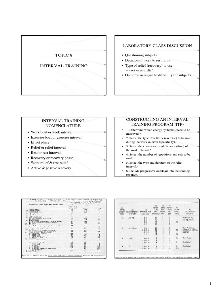 Topic 8 - Interval Training (Compatibility Mode) | PDF | Heart Rate ...