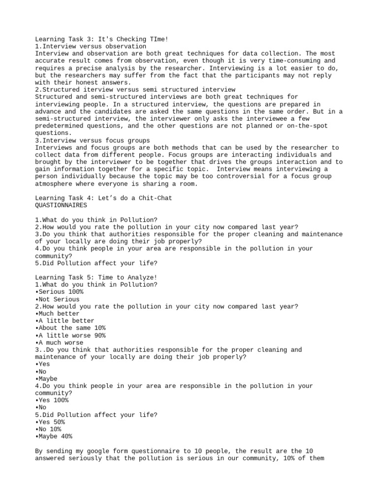 PR1 Answer | PDF | Focus Group | Methodology