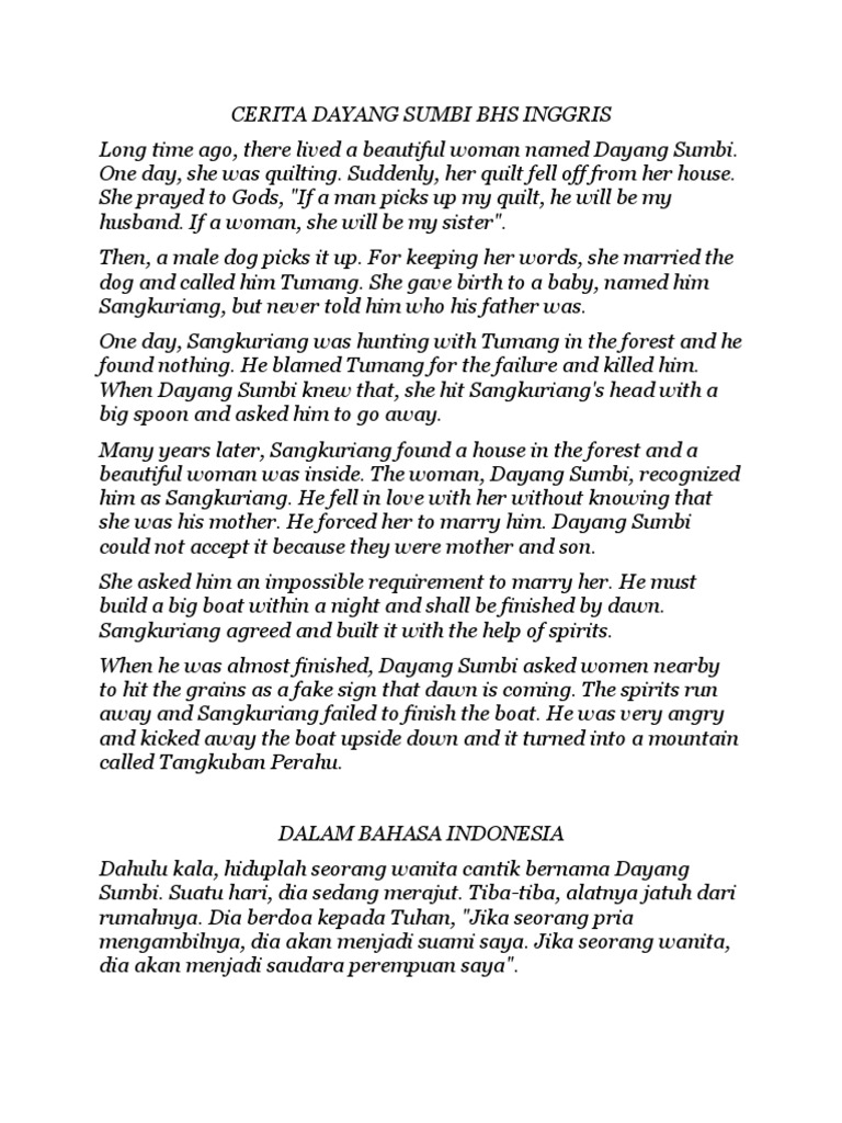 Dayang Sumbi: Legend of Sangkuriang | PDF | Religious Belief And ...