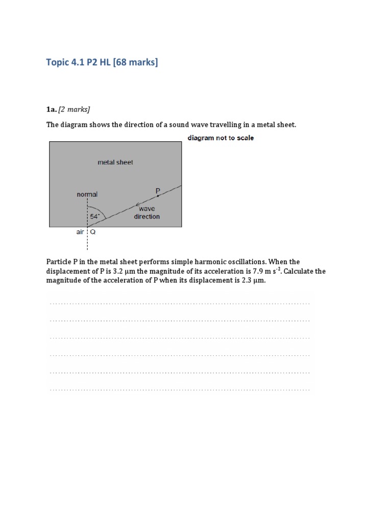 Topic 4.1 P2 Long Questions | PDF | Waves | Sound