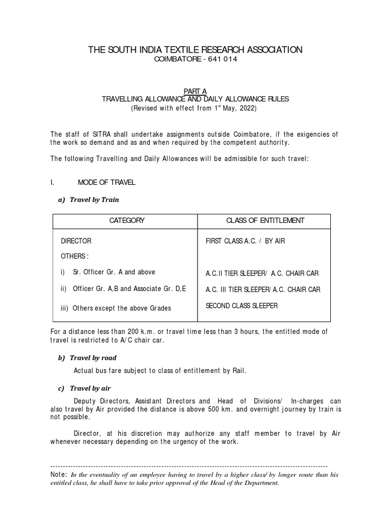 T A Rules and Reimbursement Allowance - May 2022 | PDF | Insurance ...