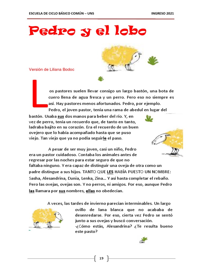 3 - Pedro y El Lobo | PDF | Oveja