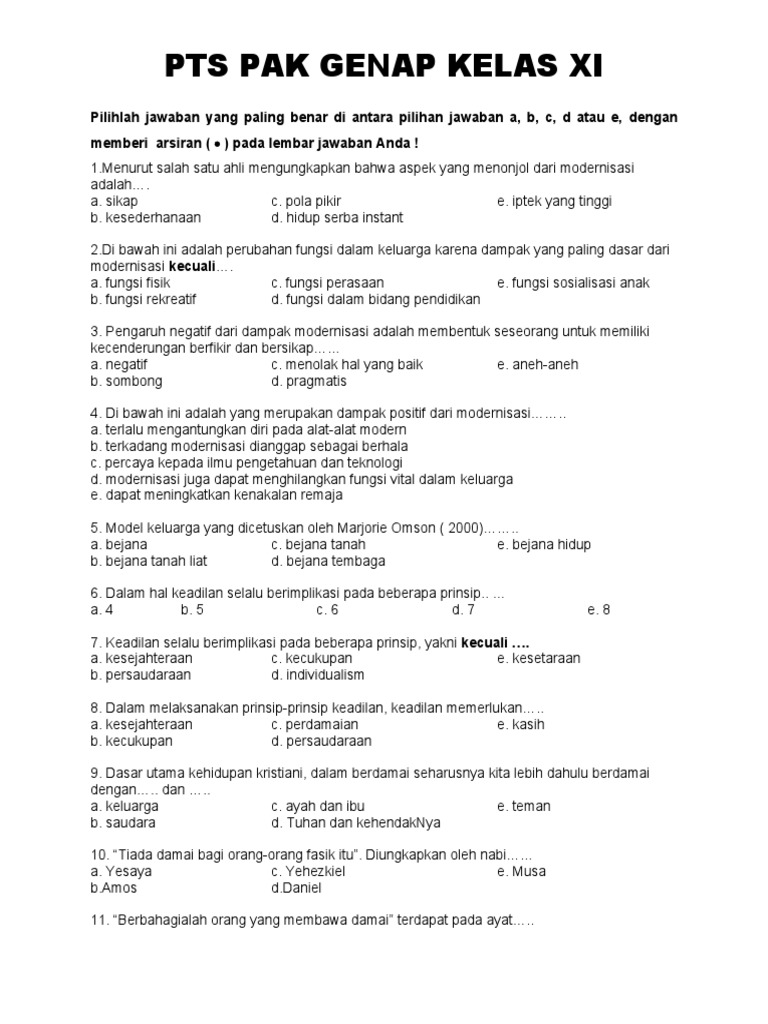 PTS Pak Xi Genap 2023 | PDF