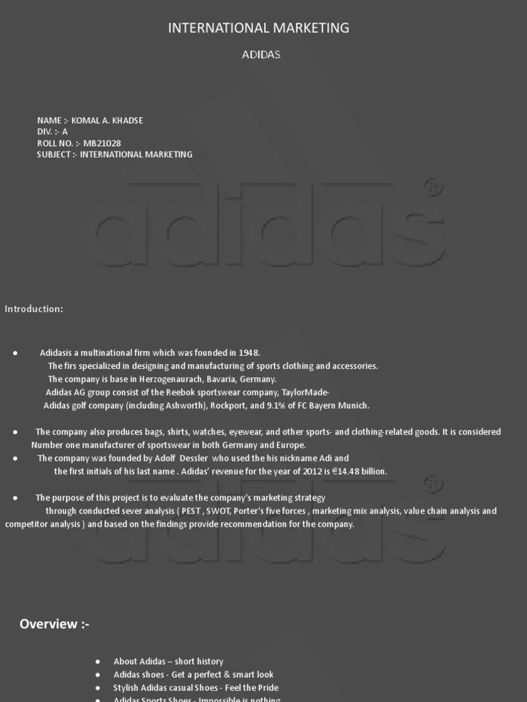 International Marketing: Adidas | PDF | Adidas