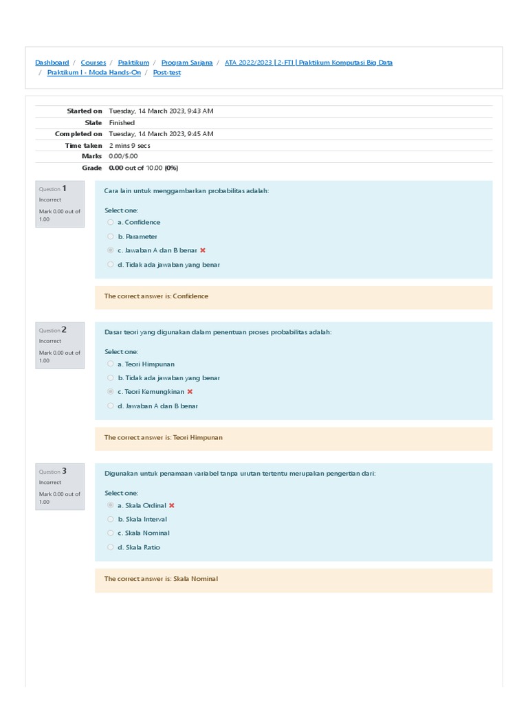 Post-Test - Attempt Review | PDF