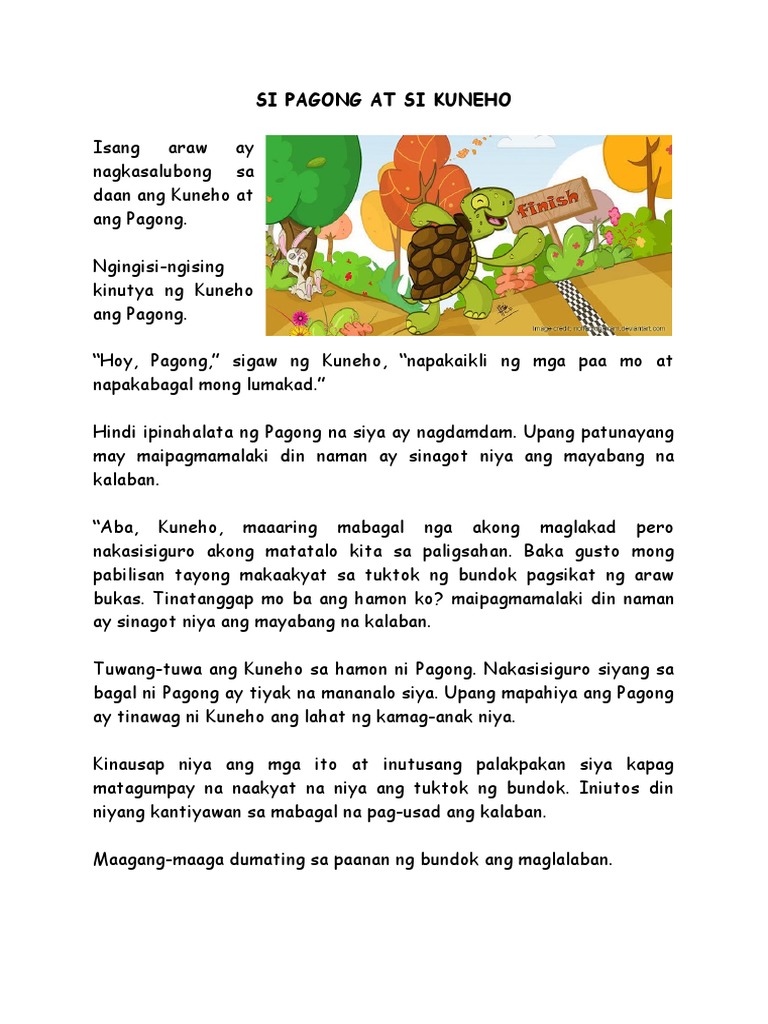 Si Pagong at Si Kuneho | PDF