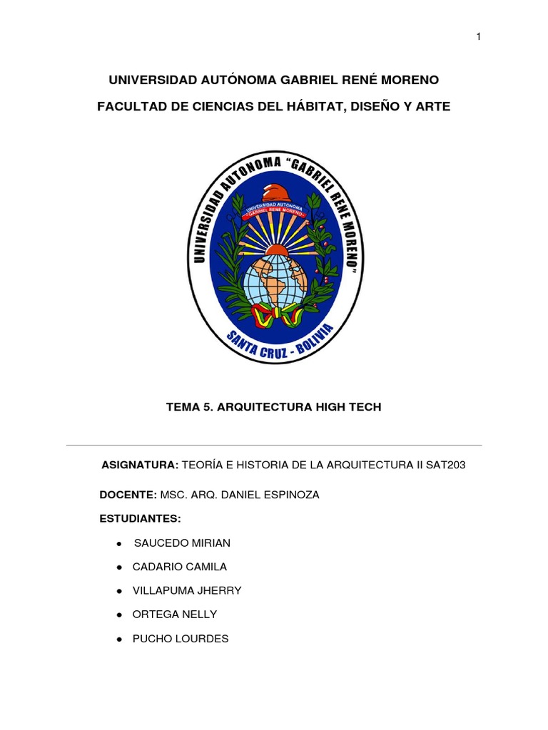 Grupo 5 - Arq. High Tech | PDF | Ingeniería | Diseño arquitectonico