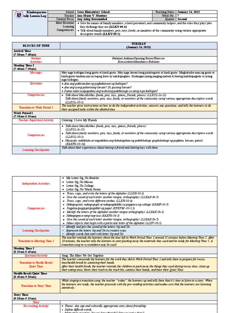 Kindergarten-DLL-week 18-Day 4 | PDF | Teachers | Learning
