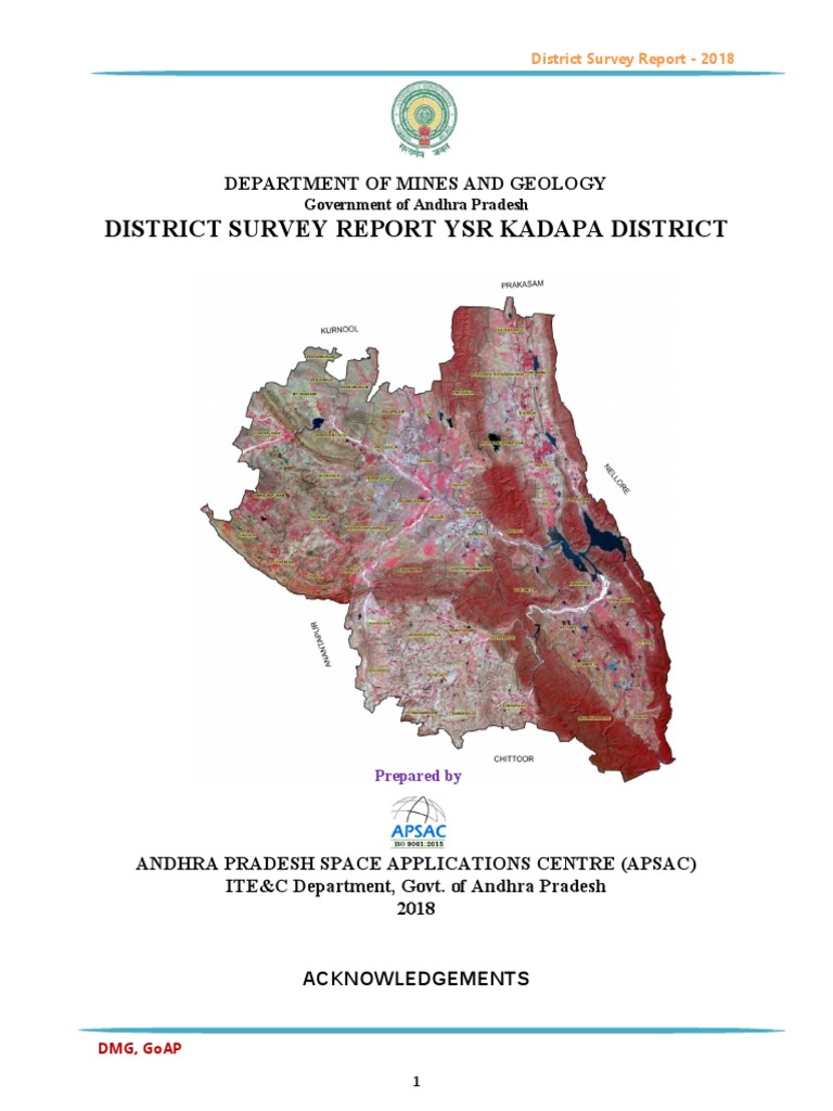 District Survey Report Ysr Kadapa District: Department of Mines and ...
