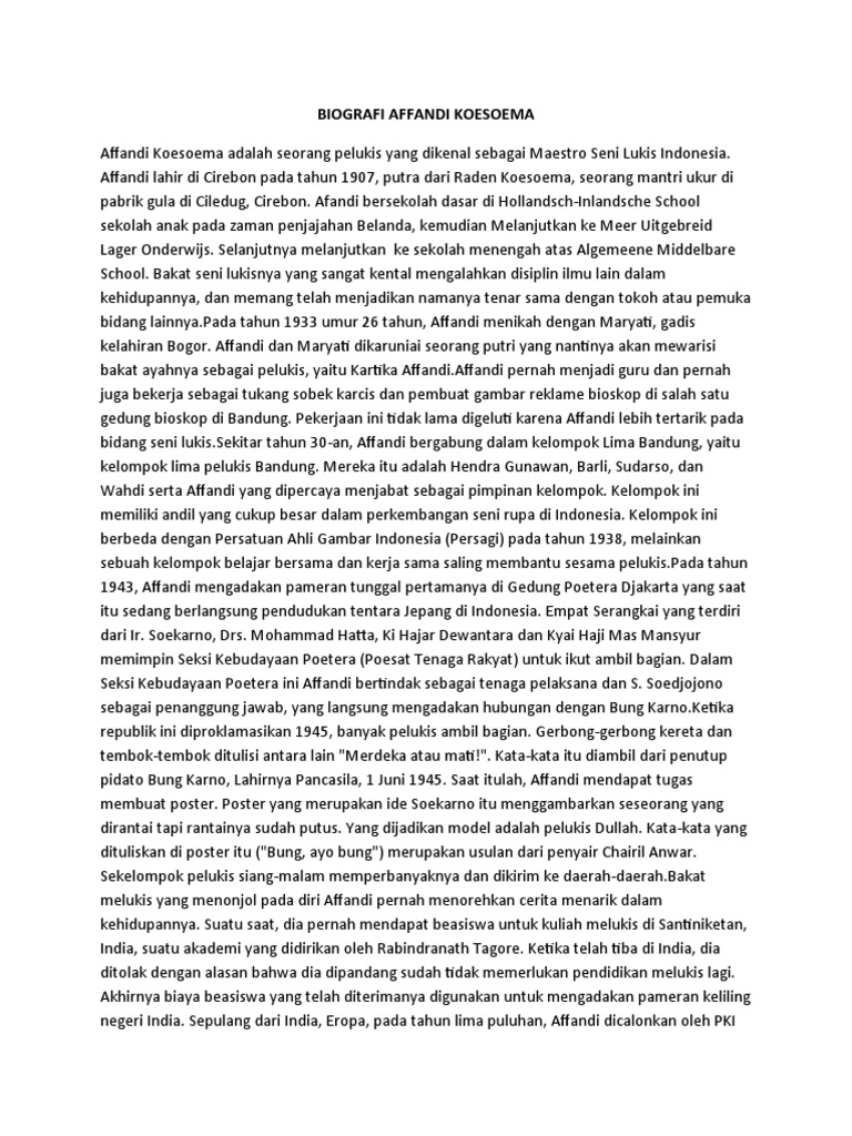 BIOGRAFI AFFANDI | PDF