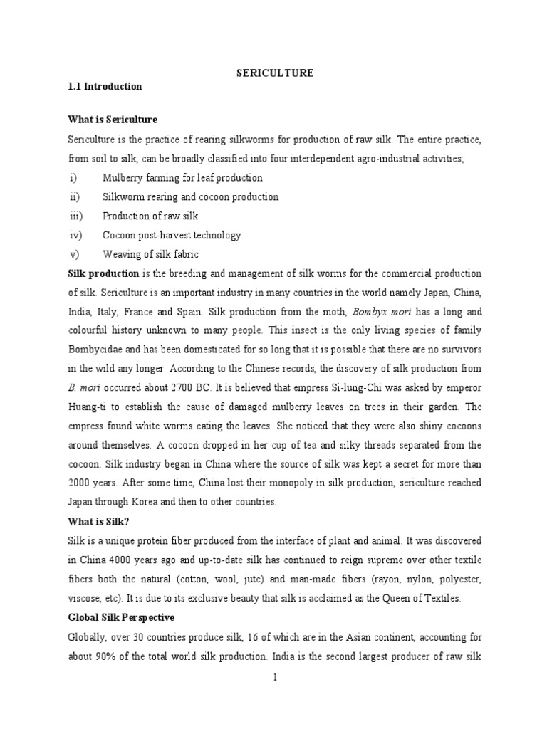 Sericulture What Is Sericulture | PDF | Silk | Pupa