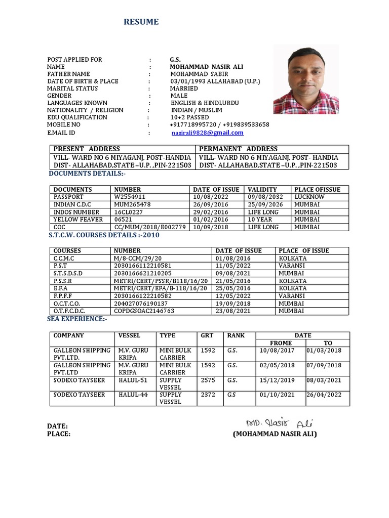 Nasir Resume Artical | PDF