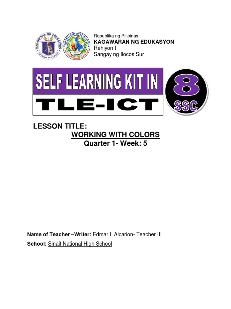 ICT 8 SSC SLK Week5 | PDF | Color | Artistic Techniques