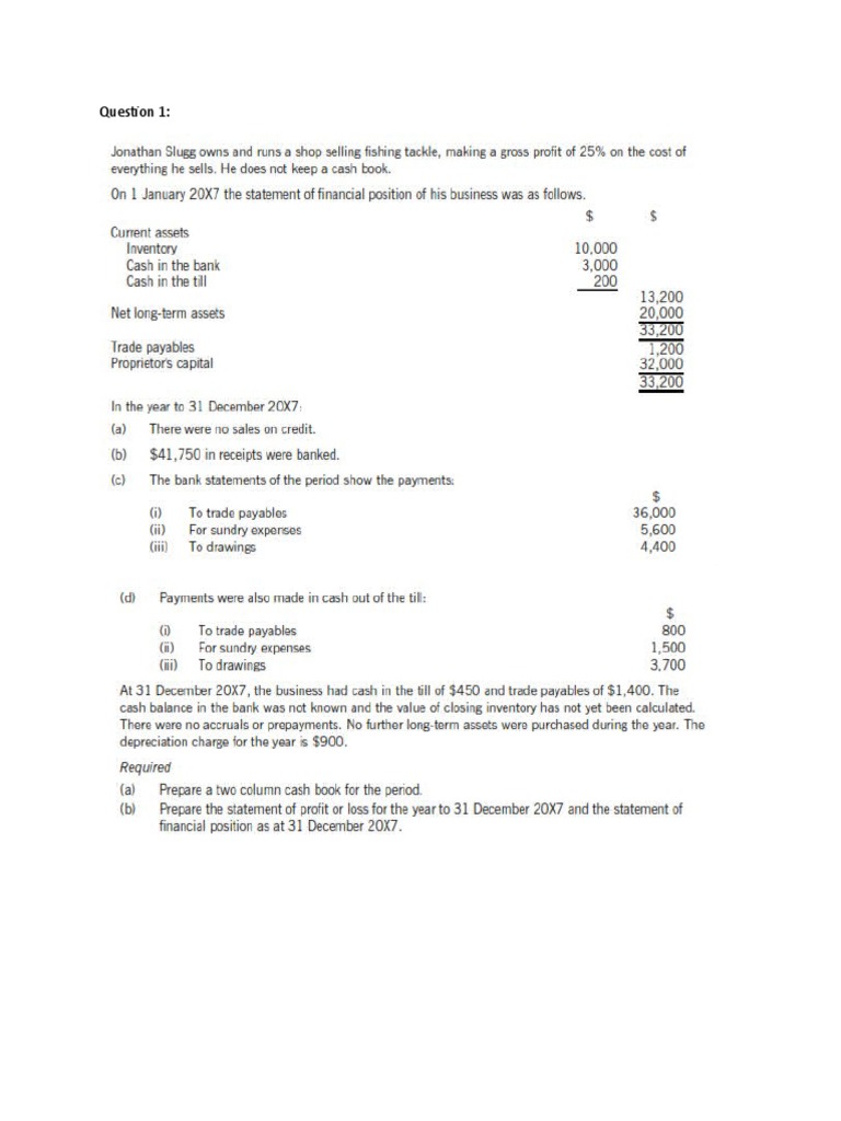Incomplete Records Question Bank | PDF | Business