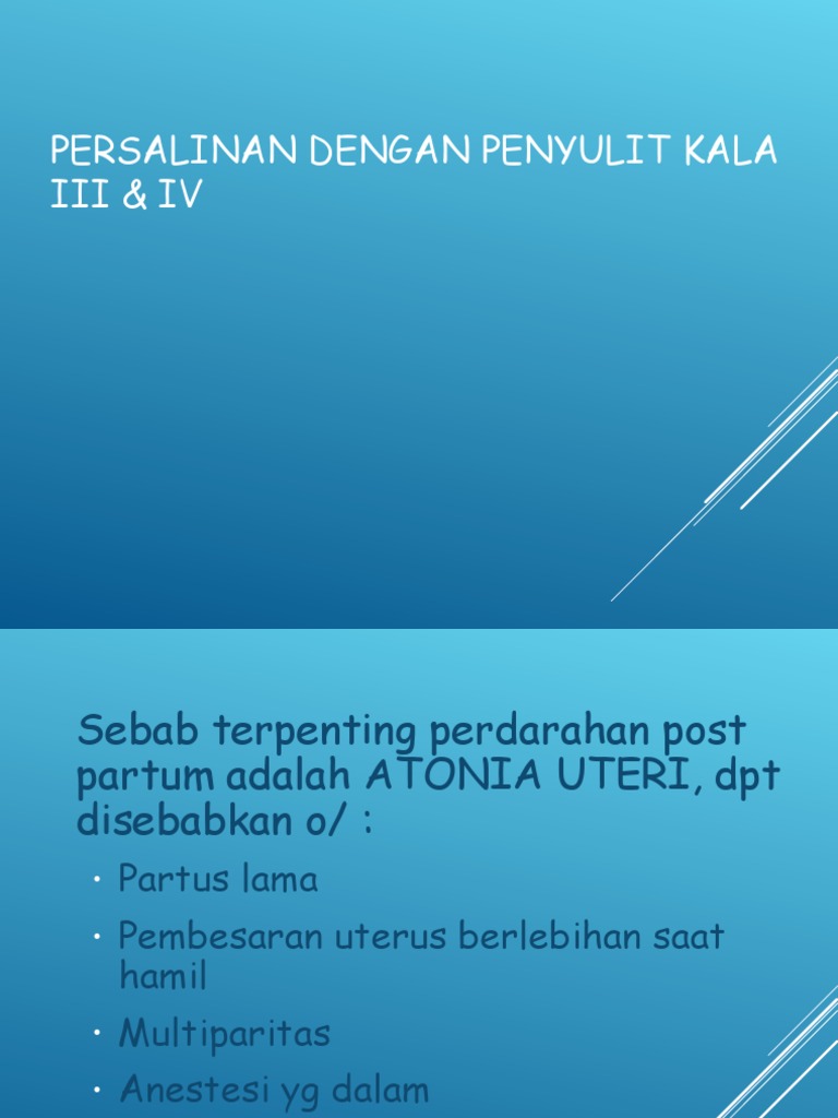 Komplikasi Kala III Dan IV | PDF
