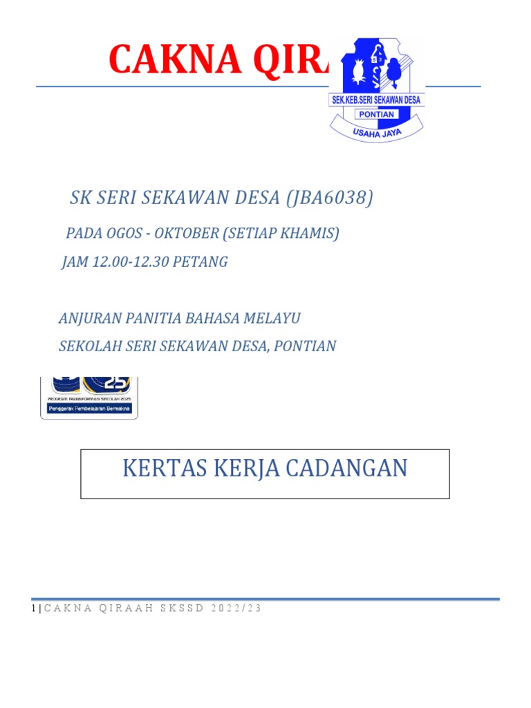 Kertas Kerja Cakna Qiraah | PDF