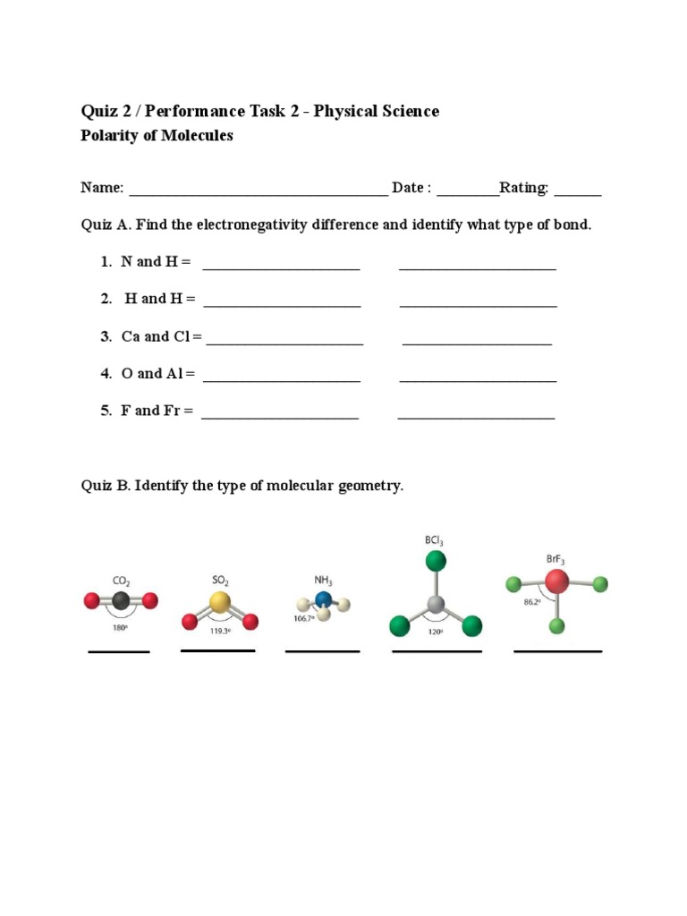 Polarity of Molecules | PDF