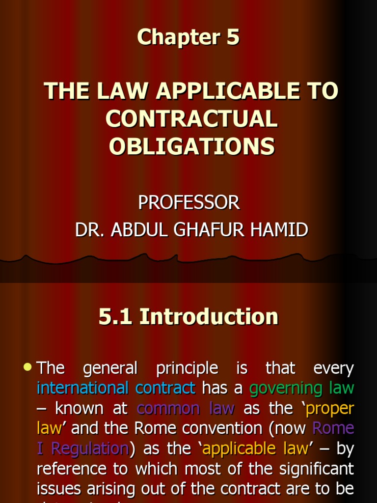 Governing Law in Contractual Obligations | PDF | Choice Of Law | Common Law