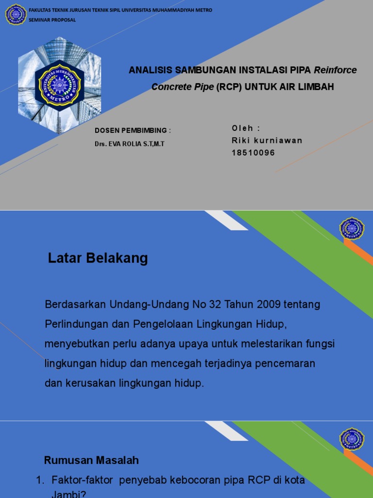 Analisis Sambungan Instalasi Pipa Reinforce: Concrete Pipe (RCP) UNTUK ...