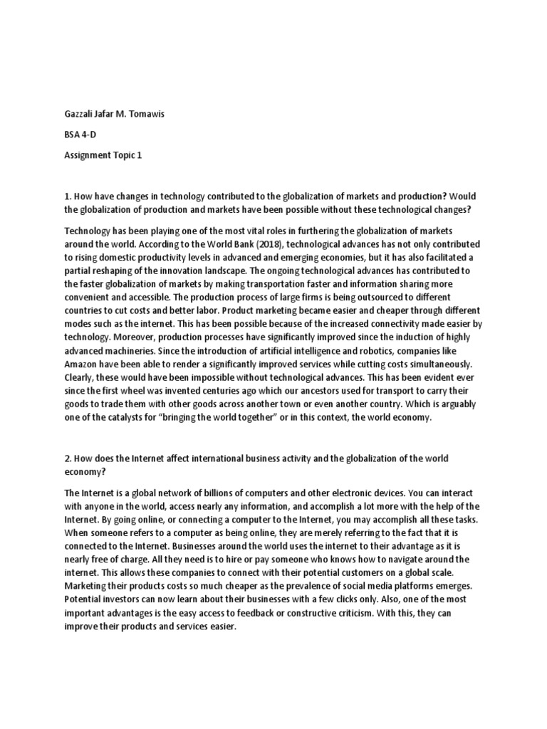 Topic 1 Assignment | PDF | Internet | Innovation