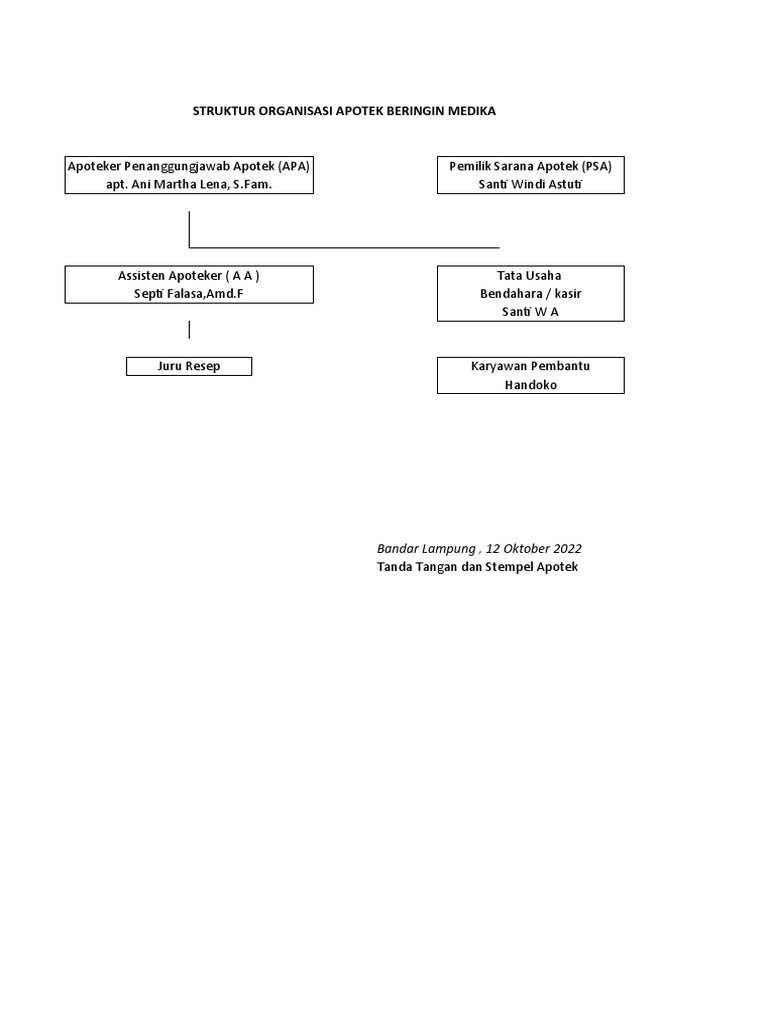 Struktur Organisasi Apotek Pdf