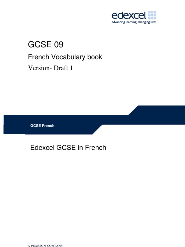 Edexcel French Vocabulary Work Book | PDF