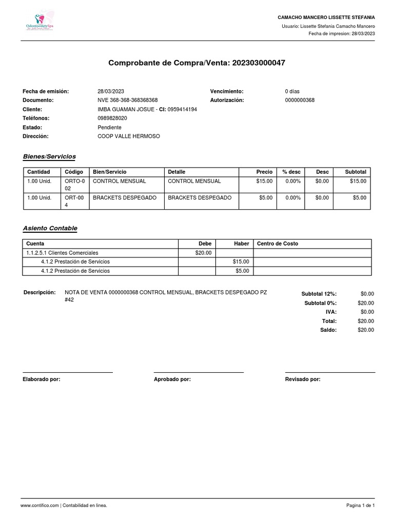 Comprobante de Compra/Venta: 202303000047: Bienes/Servicios | PDF | Business | Industrias de ...
