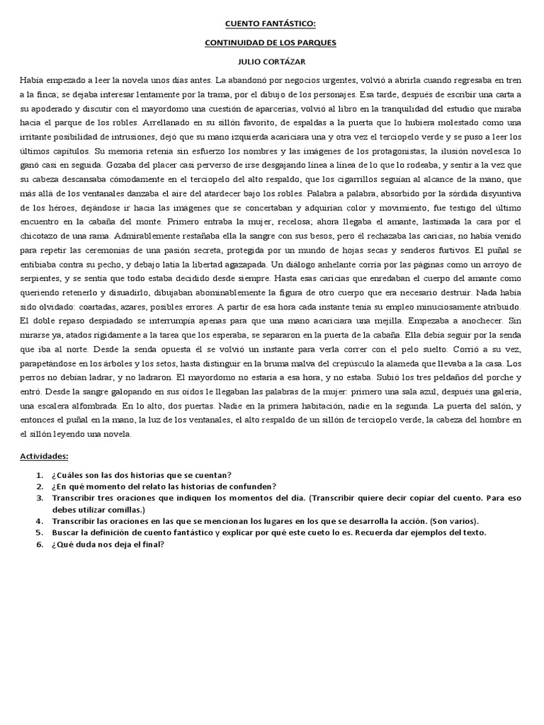 Continuidad de Los Parques y Actividades | PDF