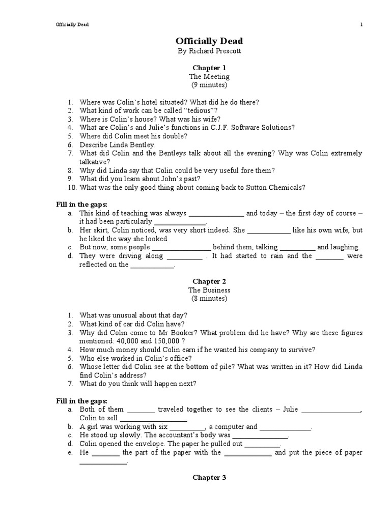 Officially Dead - Tasks | PDF