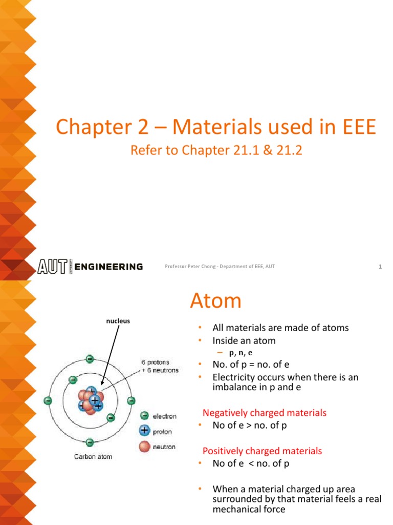 Chapter 2 - Materials Used in EEE | PDF | Electrical Conductor | Semiconductors