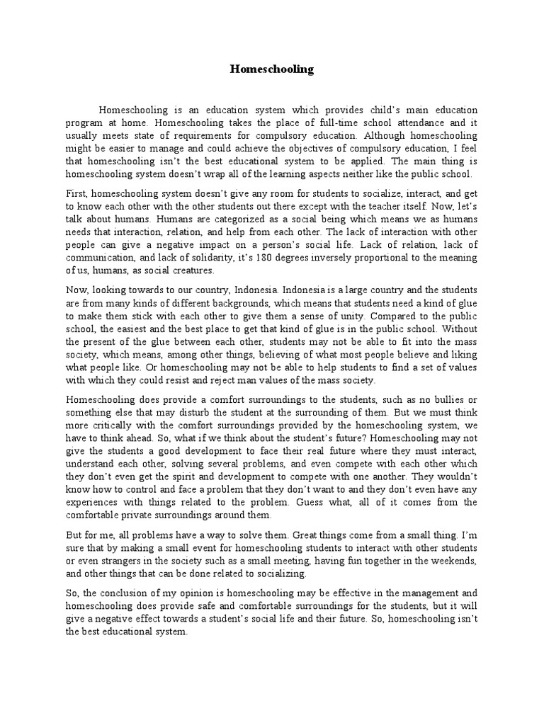 Exposition Text - Homeschooling | PDF | Homeschooling | Communication