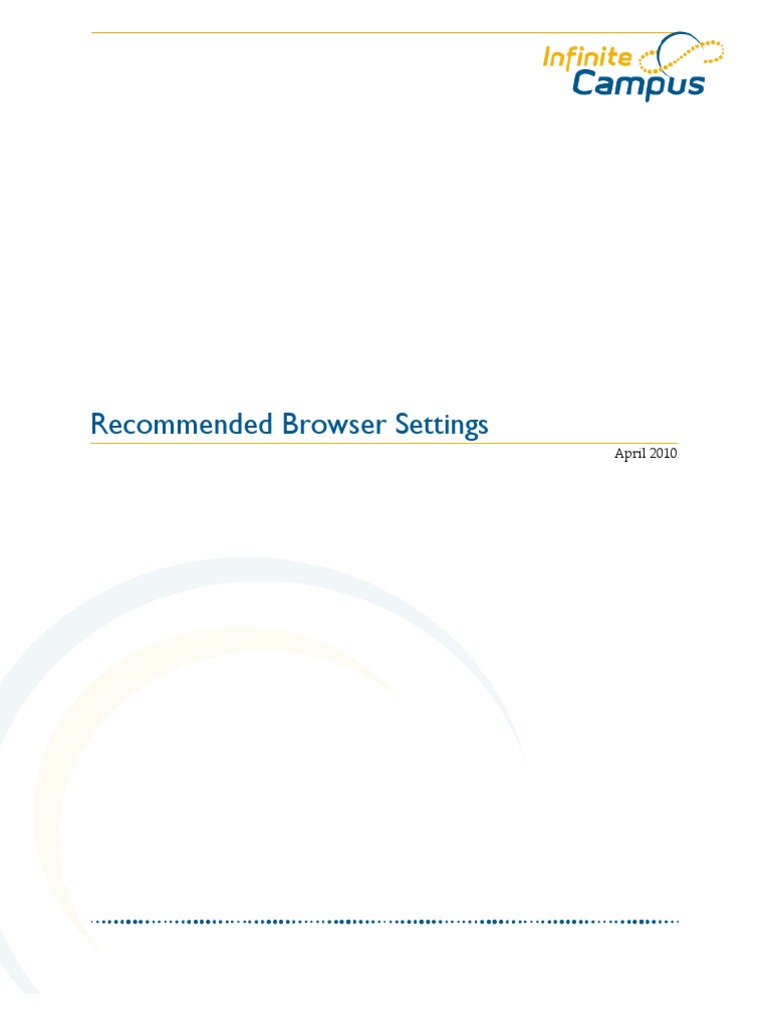 Recommended Browser Settings: April 2010 | PDF | Web Browser | Firefox