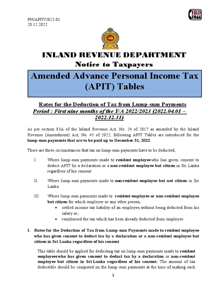 Notice To Taxpayers 20 12 2022 | PDF | Taxes | Tax Deduction