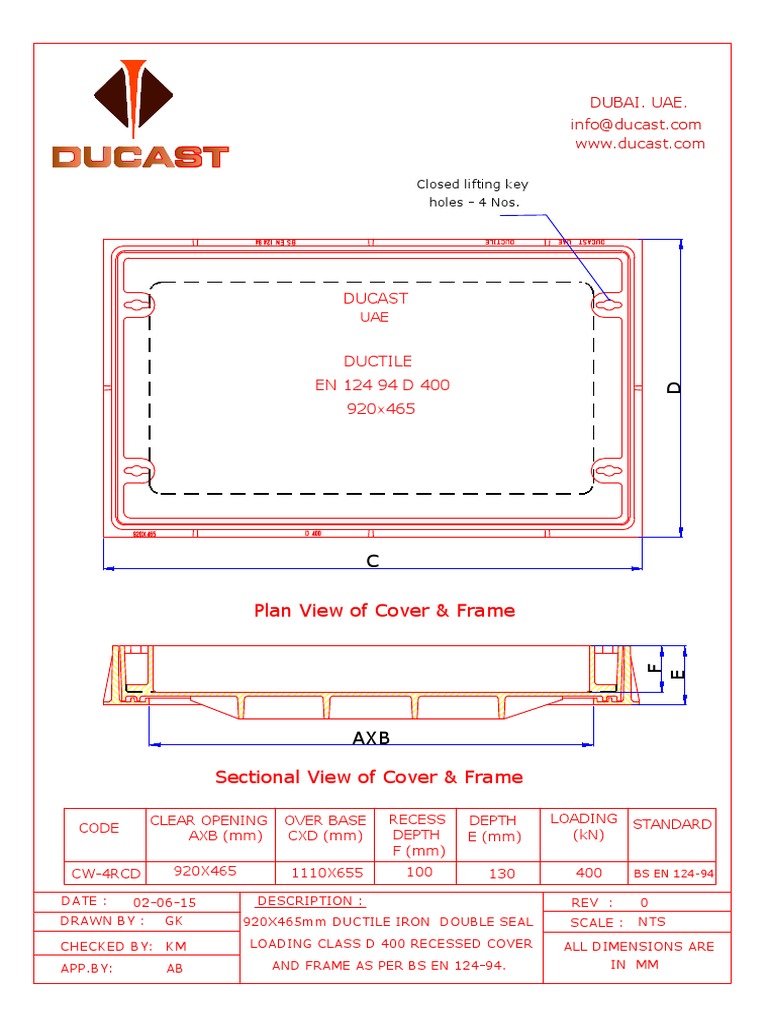 D400 Ductile Iron Recessed Cover Specs | PDF