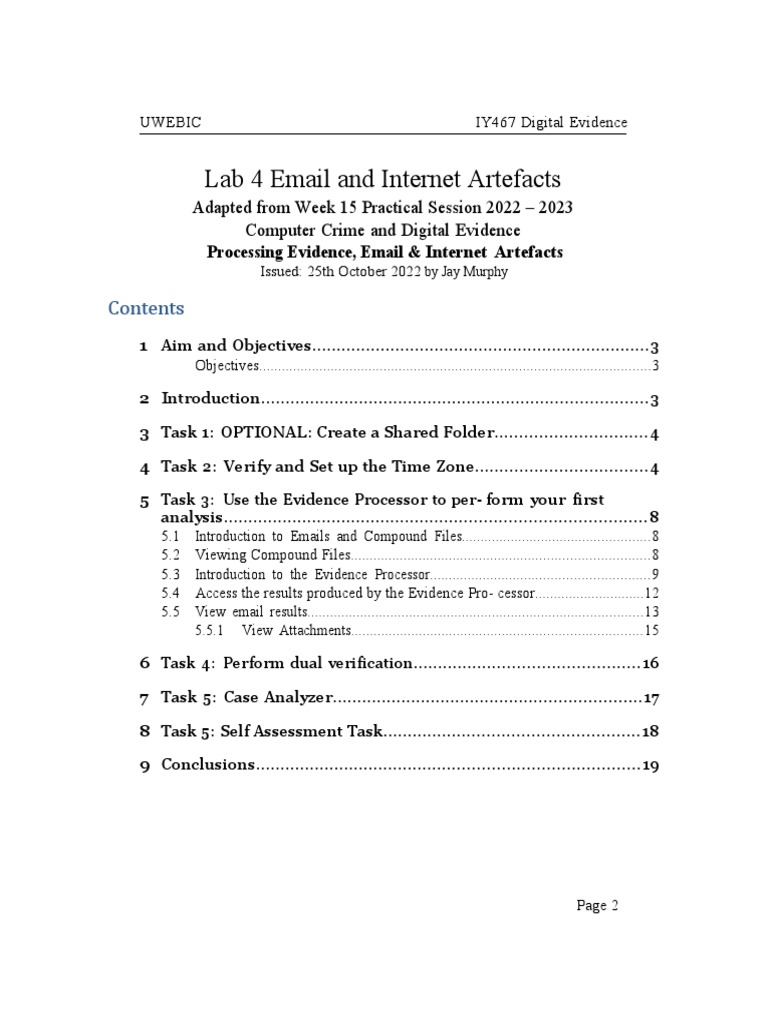 IY467 Lab 4 - email and internet artefacts | PDF | Computer File | Virtual Machine