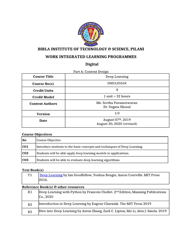 Deep Learning DSE Handout | PDF | Deep Learning | Artificial Neural Network