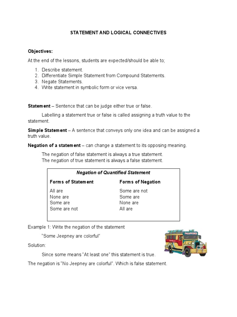 Week 1 (Statement and Logical Connectives) | PDF | If And Only If | Mathematics
