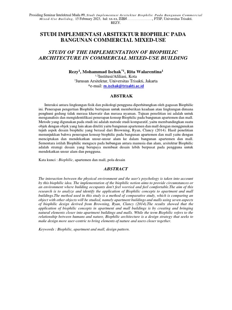 Implementasi Arsitektur Biophilic pada Bangunan Mixed-Use | PDF