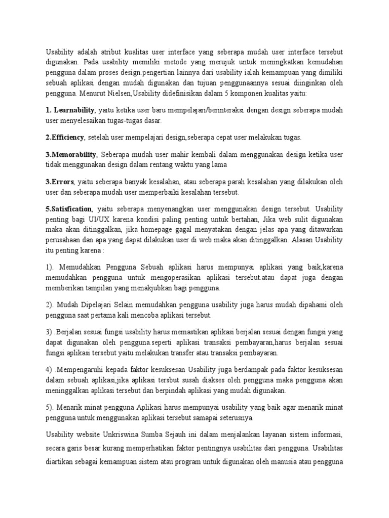 Usability Adalah Atribut Kualitas User Interface Yang Seberapa Mudah ...