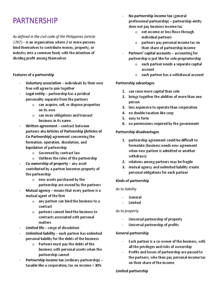 Partnership Corporation Reviewer Pdf Partnership Dividend