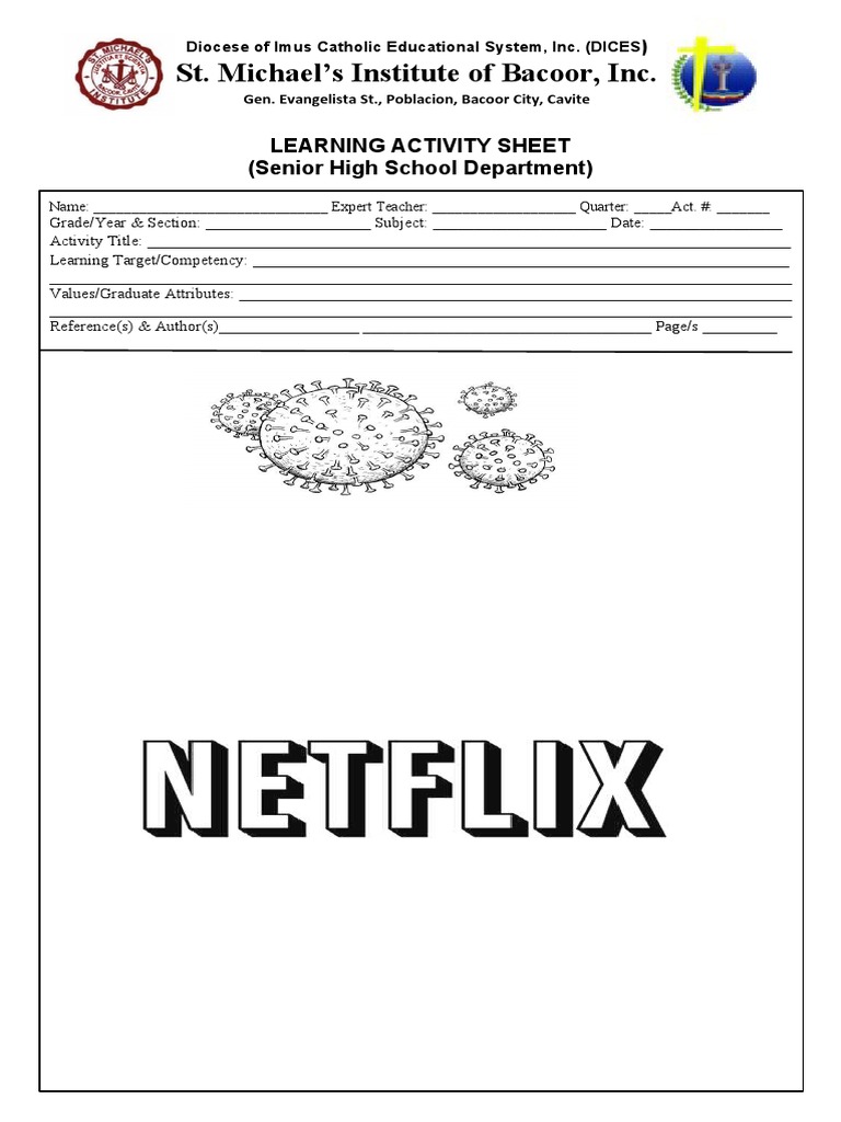 St. Michael's Institute of Bacoor, Inc.: Learning Activity Sheet ...