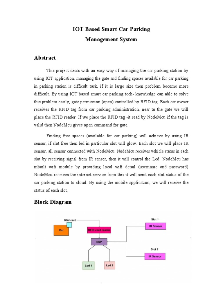 IoT Smart Car Parking System | PDF