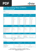 Zamac-5 Is ZDC-1 | PDF | Chemical Product Engineering | Building Materials