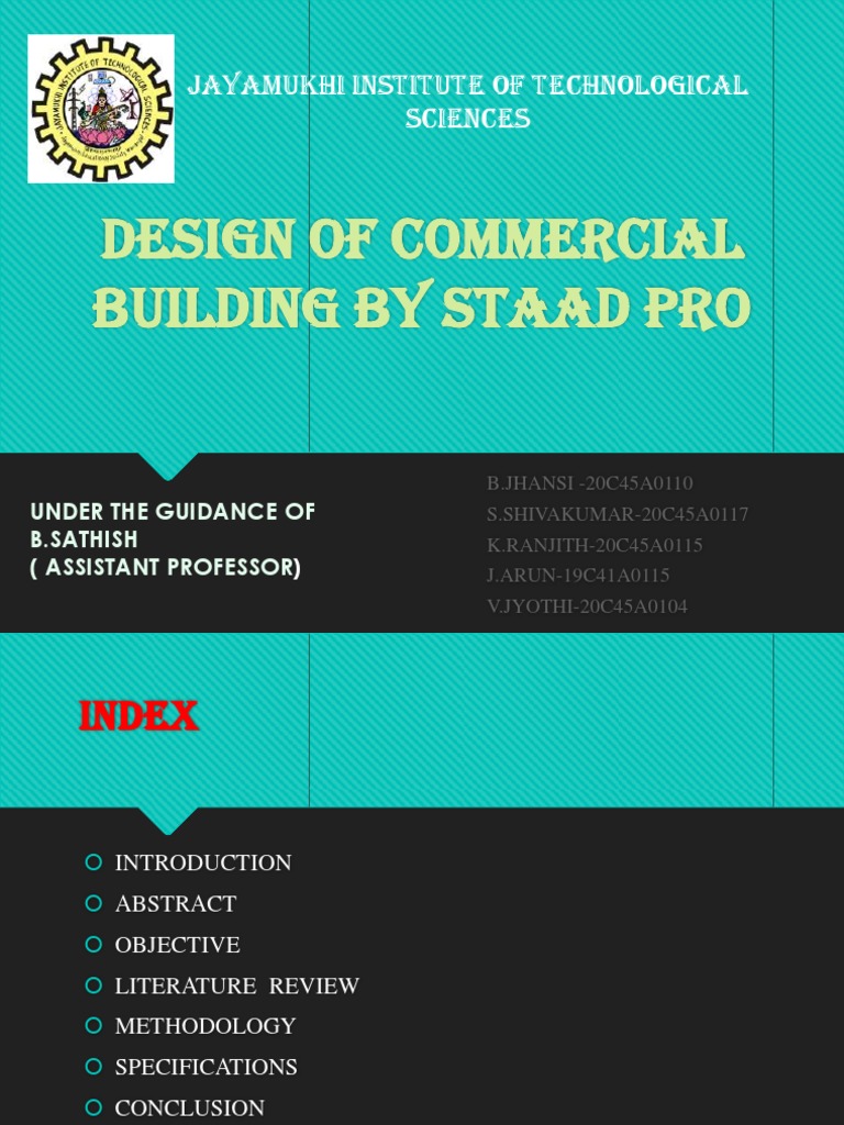 Design of Commercial Building by Staad Pro 115 PDF | PDF | Beam (Structure) | Concrete