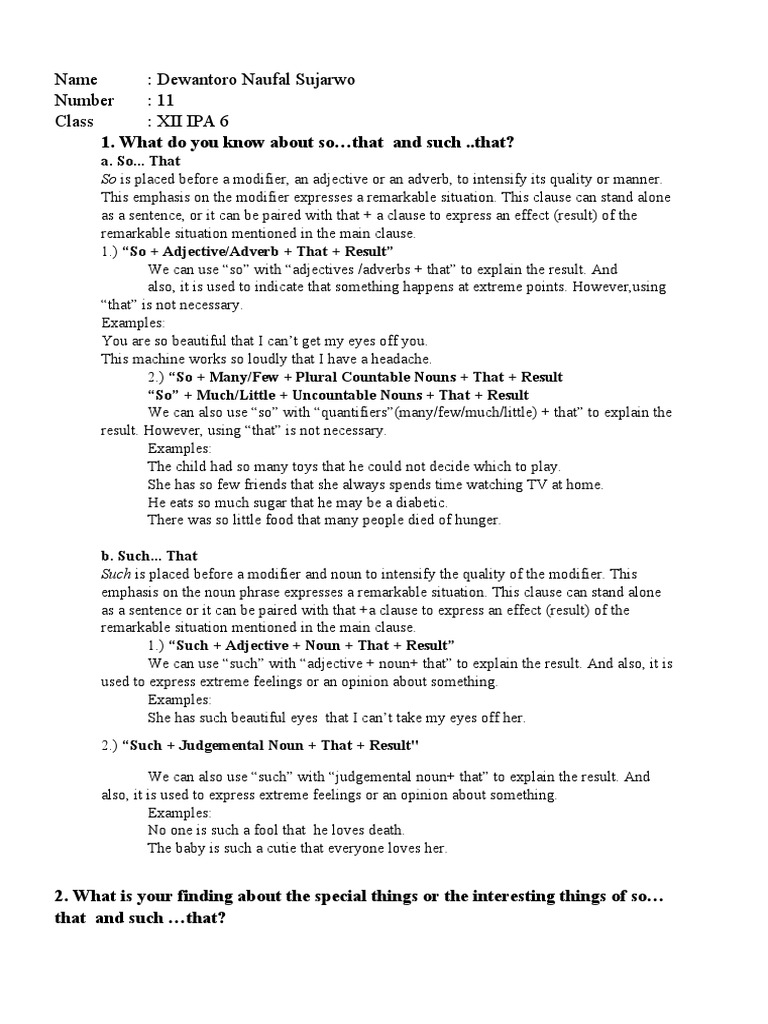 Dewantoro Naufal - XIIA6 - SASING | PDF | Noun | Adjective