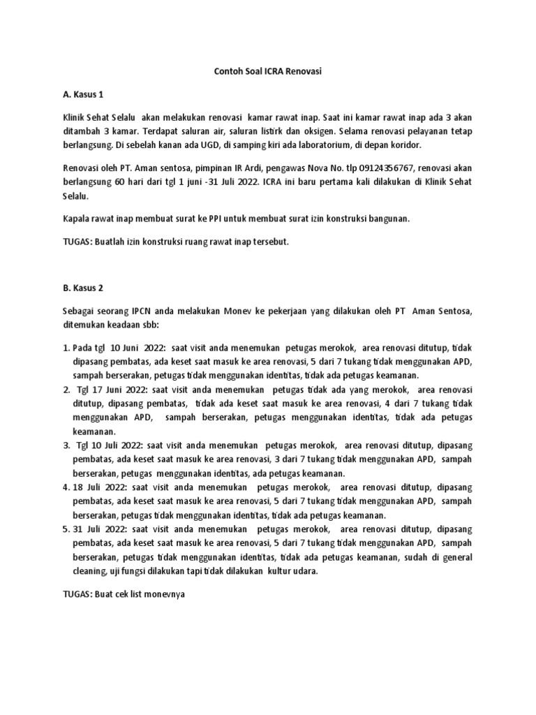 Contoh Soal ICRA Renovasi | PDF