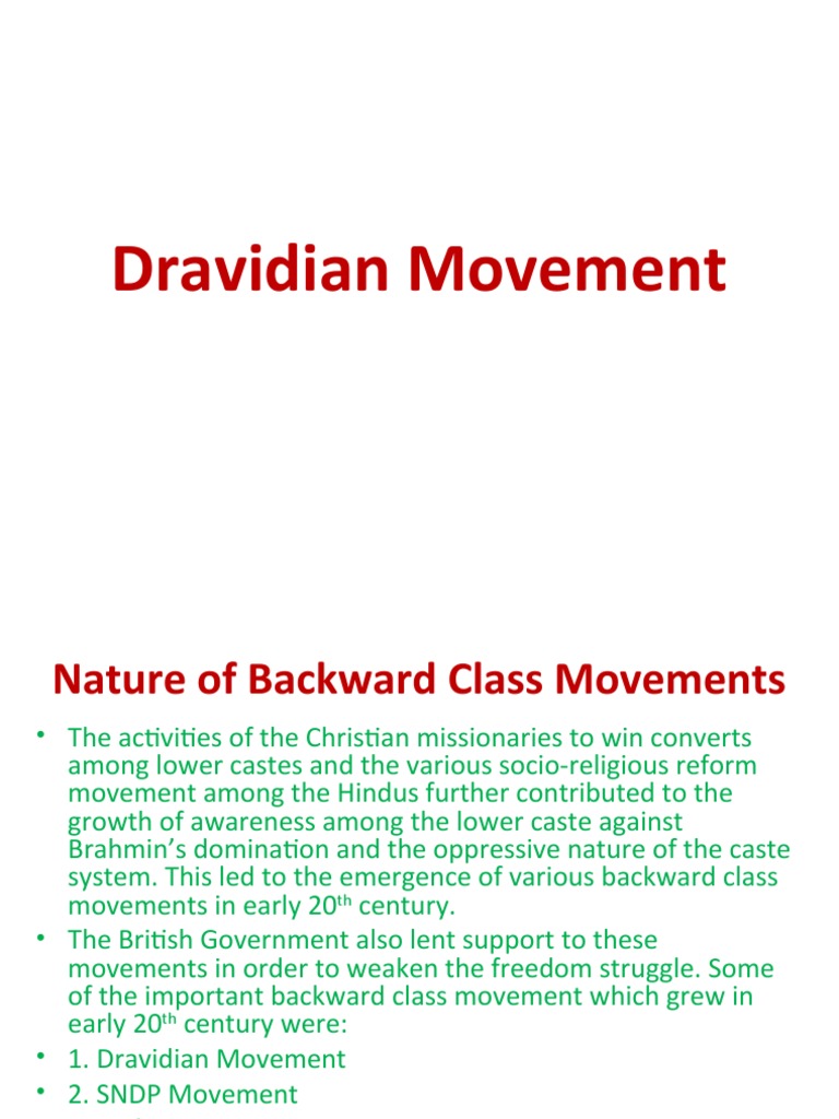 Dravidian Movement | PDF | Tamils | South India