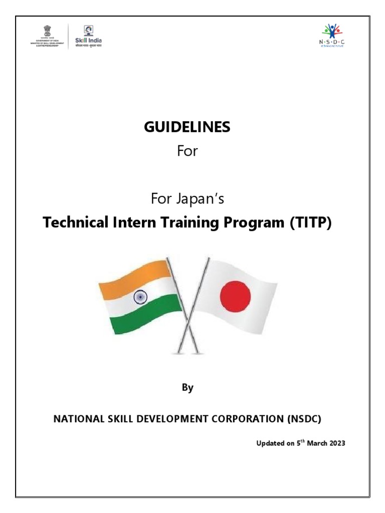 TITP Guidelines NSDC Mar 2023 | PDF | Employment | Japan