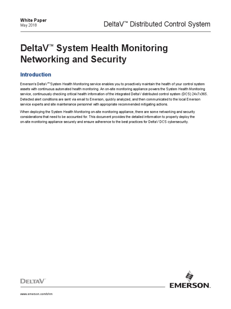 Deltav System Health Monitoring Networking and Security | PDF ...